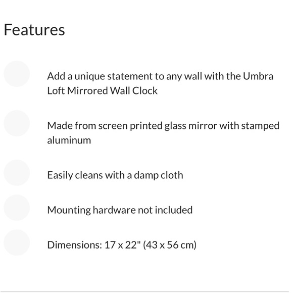Umbra | Wall Decor | Nib Umbra Loft Mirror Clock | Poshmark